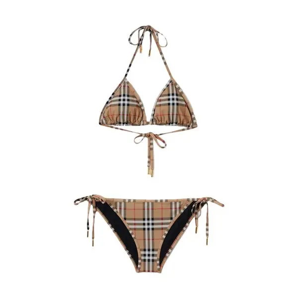 Burberry Vintage Check Triangle Bikini - Archive Beige