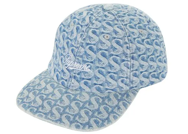 Supreme Monogram Denim 6-panel Cap - Blue