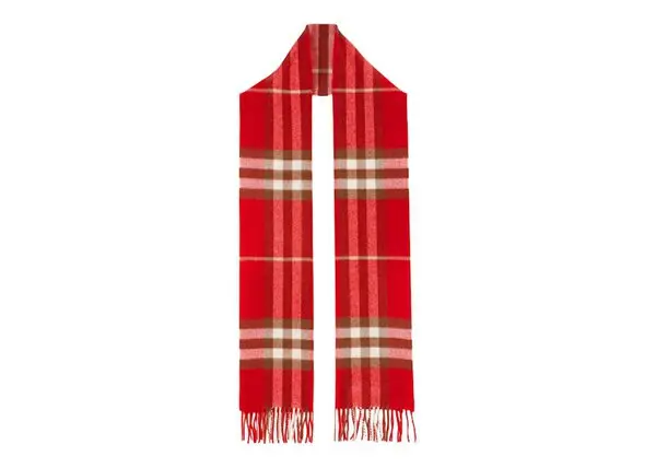 Burberry The Classic Check Cashmere Scarf - Red