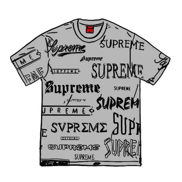 Supreme Logo Tee Shirt - Heather Grey