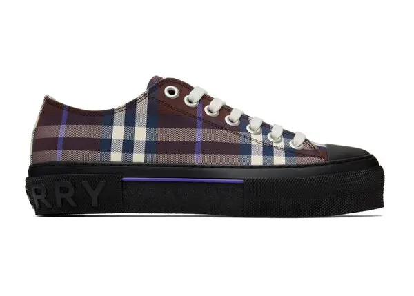 Burberry Vintage Check Cotton Sneakers - Deep Maroon