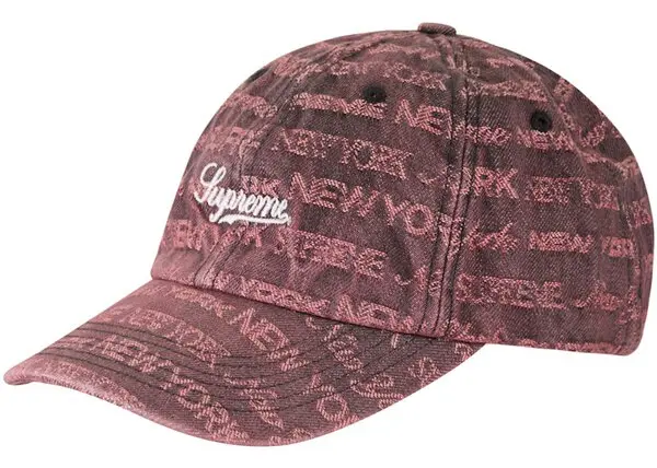 Supreme Type Jacquard Denim 6-panel Cap - Purple
