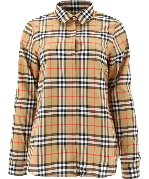 Burberry Vintage Check Cotton Oversized Shirt - Antique Yellow