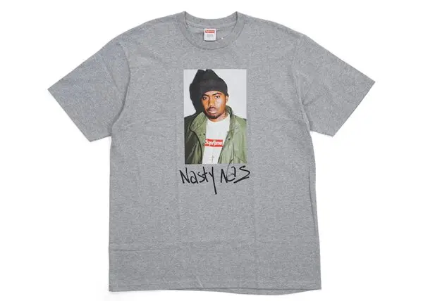 Supreme Nas Tee Shirt - Heather Grey