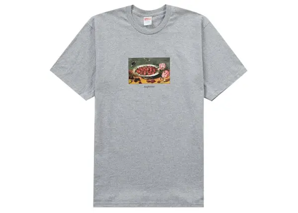 Supreme Strawberries Tee Shirt - Heather Grey