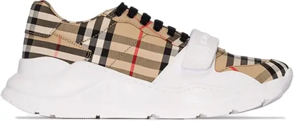 Burberry Vintage Check Cotton Sneakers - Beige/black/white