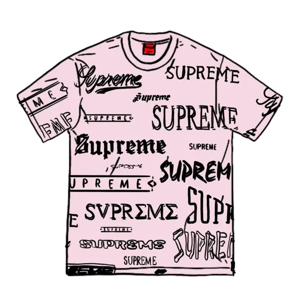 Supreme Logo Tee Shirt - Light Pink