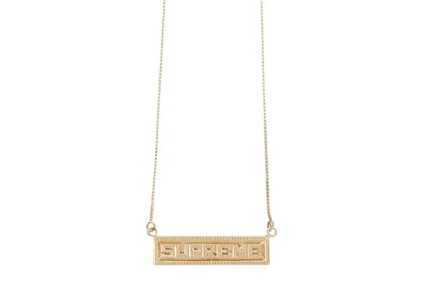 Supreme Name Plate Pendant - Gold