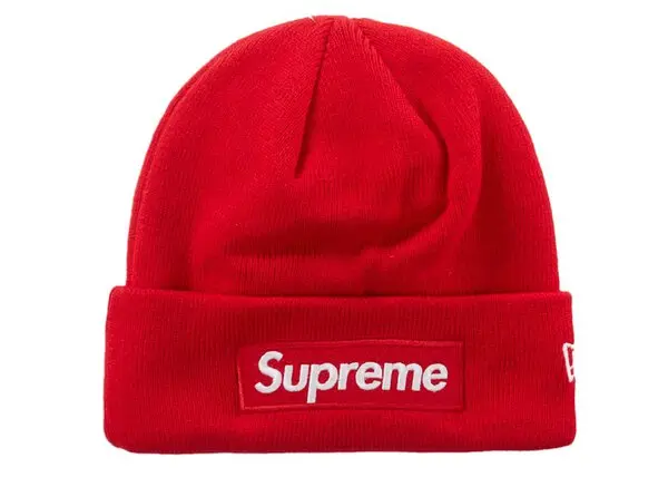 Supreme New Era Box Logo Beanie - Red