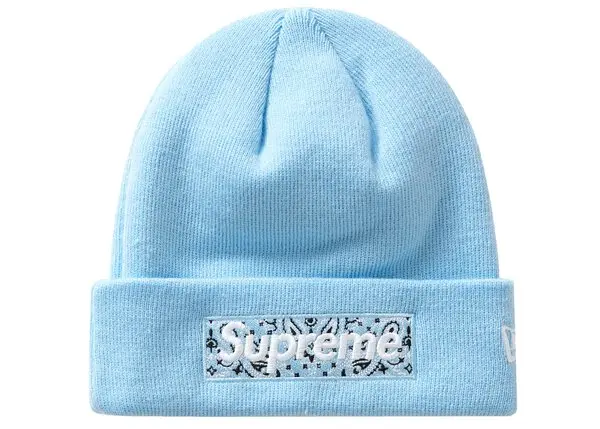 Supreme New Era Box Logo Beanie - Light Blue