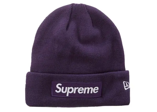 Supreme New Era Box Logo Beanie - Dark Purple