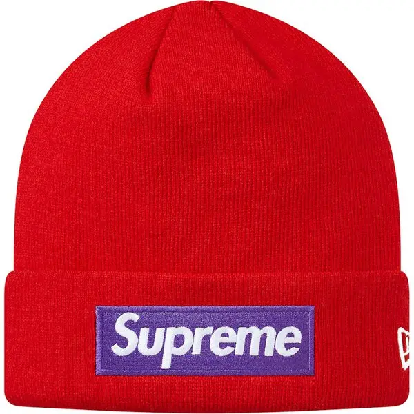 Supreme New Era Box Logo Beanie Fw17 - Red