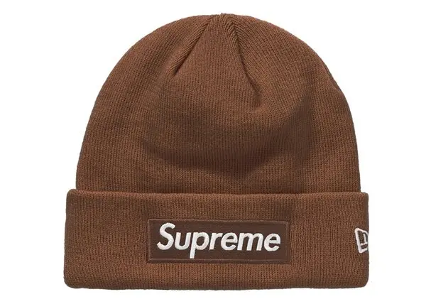 Supreme New Era Box Logo Beanie - Dark Brown