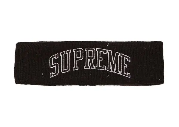 Supreme New Era Sequin Arc Logo Headband - Black