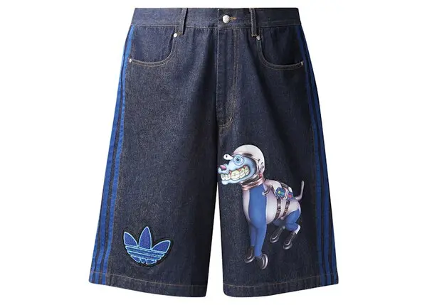 Adidas X Kerwin Frost Space Dog Denim Shorts