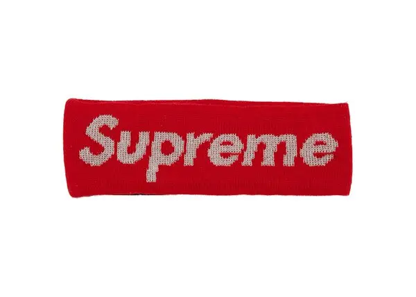 Supreme New Era Reflective Logo Headband - Red