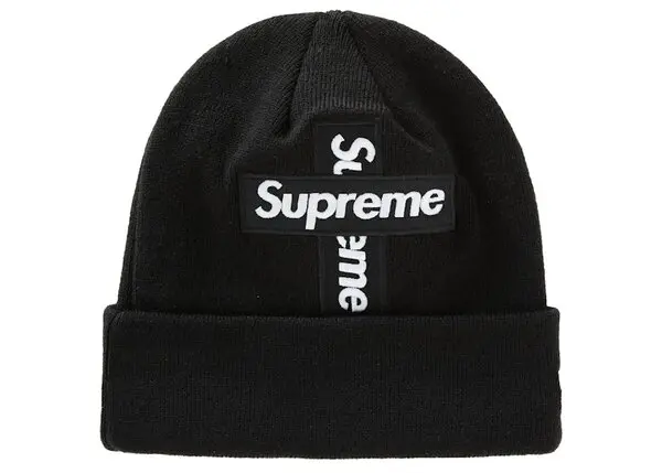 Supreme New Era Cross Box Logo Beanie - Black