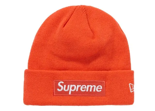 Supreme New Era Box Logo Beanie - Bright Coral