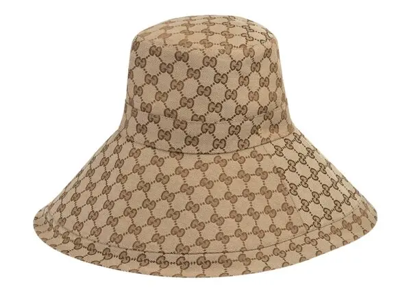 Gucci Gg Canvas Wide Brim Bucket Hat - Beige/ebony