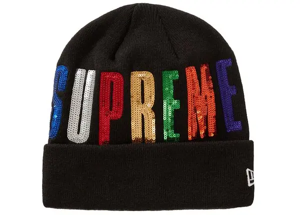 Supreme New Era Sequin Beanie - Black