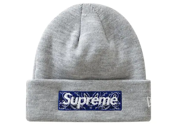Supreme New Era Box Logo Beanie - Heather Grey