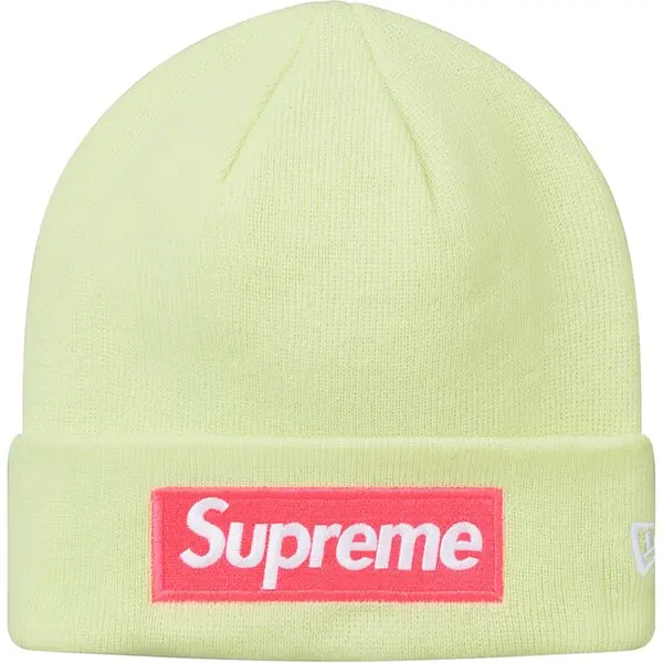 Supreme New Era Box Logo Beanie - Pale Lime