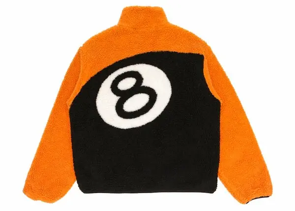 StÜssy 8 Ball Sherpa Reversible Jacket - Orange