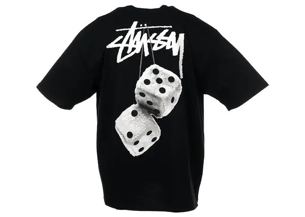 StüSsy Fuzzy Dice Tee Shirt - Black | Editorialist