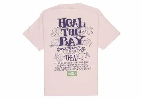 StÜssy Heal The Bay Ocean Pigment Dyed Tee Shirt - Blush
