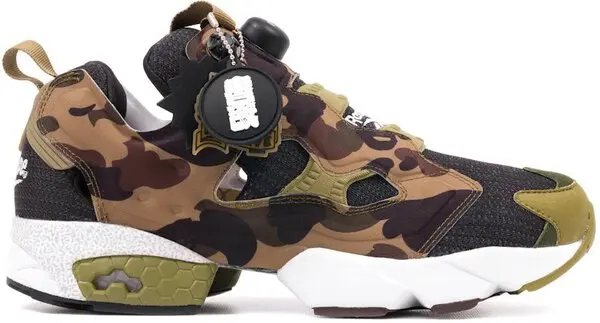 REEBOK X Bape X Mita Instapump Fury Sneakers - Black/earth/green