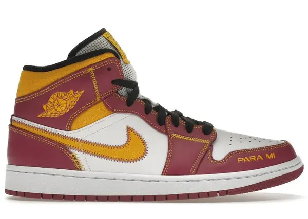 JORDAN 1 Mid Dia De Los Muertos Sneakers - White/fuchsia/orange