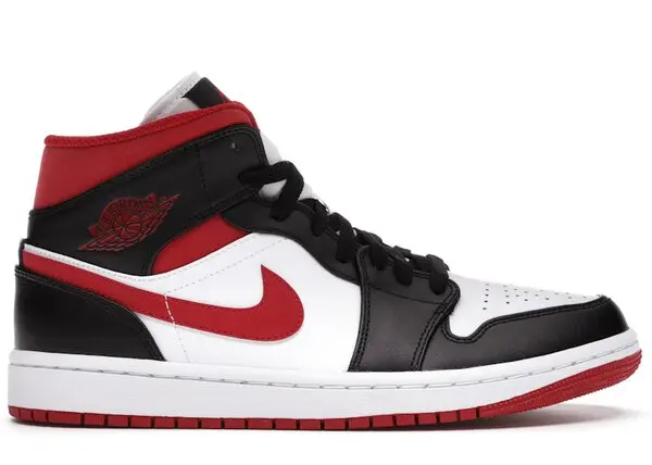 JORDAN 1 Mid Sneakers - White/gym Red/black
