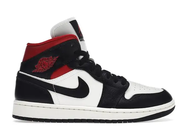 JORDAN 1 Mid Panda - Black/gym Red/sail