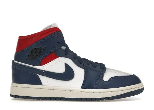 JORDAN 1 Mid Sneakers - White/french Blue/gym Red