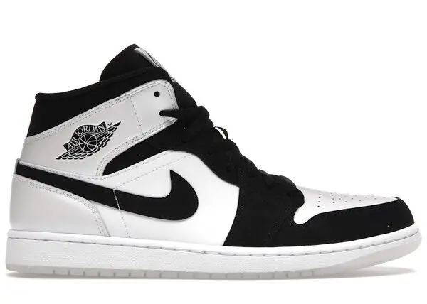 JORDAN 1 Mid Diamond Shortsin Sneakers - White/black