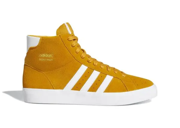 Adidas Basket Profi High-top Sneakers - Yellow/cloud White/gold Metallic