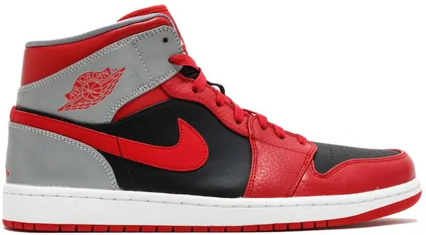 JORDAN 1 Mid Cement Sneakers - Fire Red/black/cement Grey
