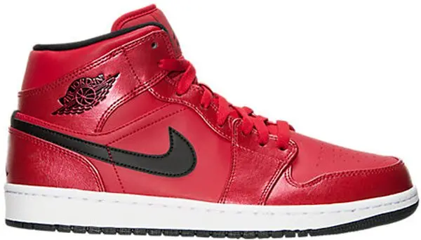 JORDAN 1 Mid Patent Sneakers - Gym Red/black/white