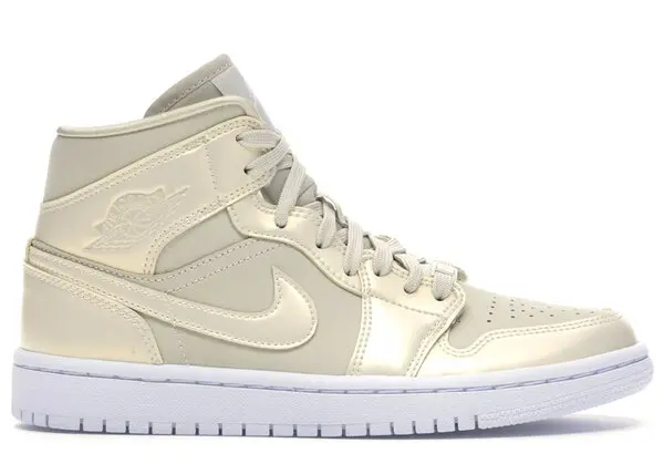 JORDAN 1 Mid High-top Sneakers - Goose Feather Yellow/lemon Yellow/white