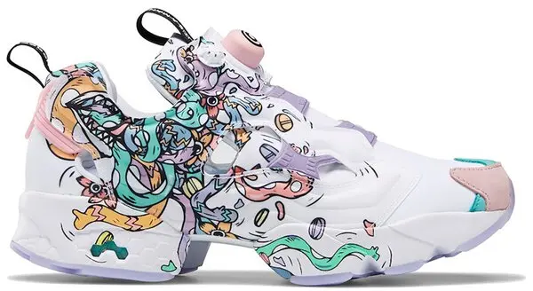REEBOK Instapump Fury Distortedd Sneakers - White/light Pinkone-colorblack