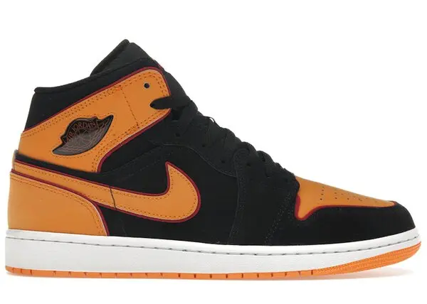 JORDAN 1 Mid Fat Tonguein - Black/orange