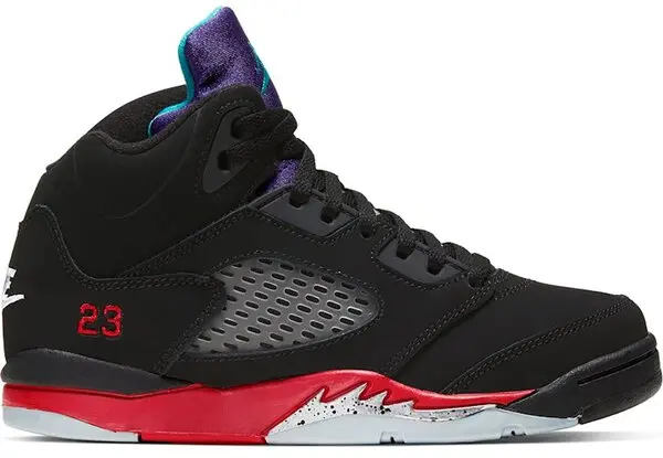 JORDAN 5 Retro Top 3 Preschoolers - Black/fire Red/grape Ice