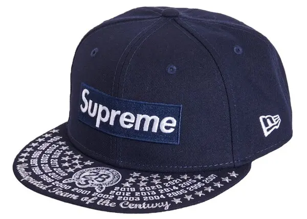 Supreme Undisputed Box Logo New Era Fitted Cap - Navy Blue