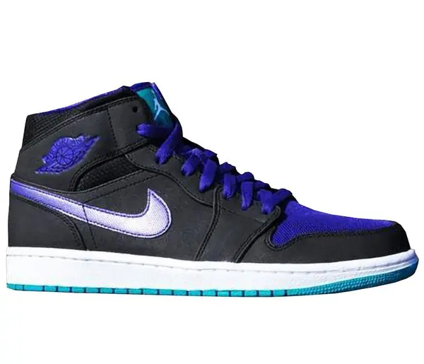 JORDAN 1 Mid Sneakers - Black/grape Ice/emerald