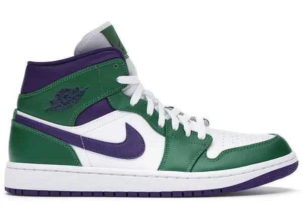 JORDAN 1 Mid Sneakers - Aloe Verde/court Purple/white