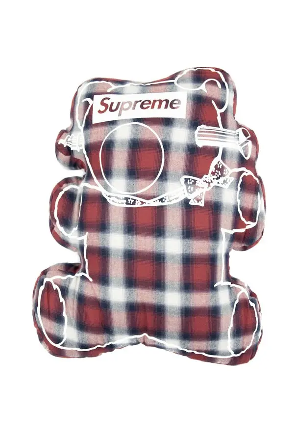 Supreme Undercover Bear Pillow - Plaid