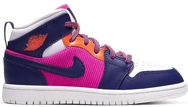 JORDAN 1 Mid Sneakers - Fire Pink/barely Grape/hyper Crimson