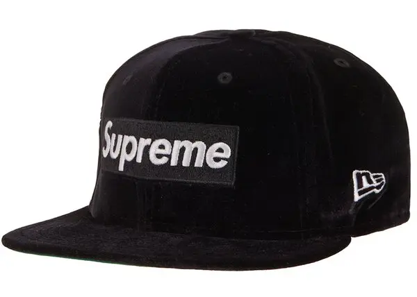 Supreme Velour Box Logo New Era Cap - Black