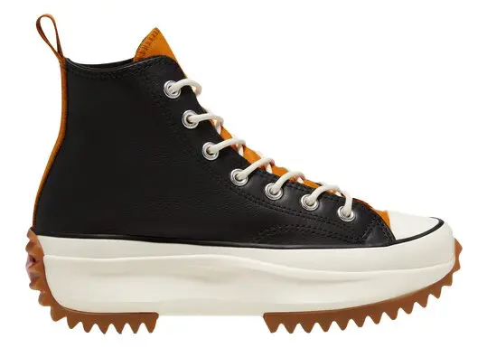 CONVERSE Run Star Hike Hi Leather Sneakers - Black/saffron Yellow/egret