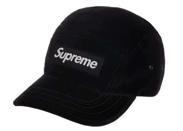 Supreme Velvet Camp Cap - Black